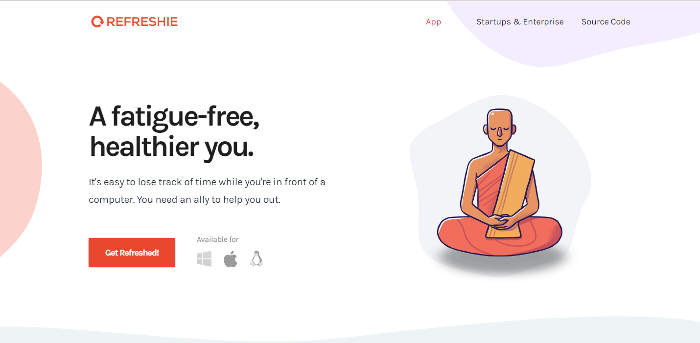 Refreshie: Fatigue-buster desktop app for a healthier you!
